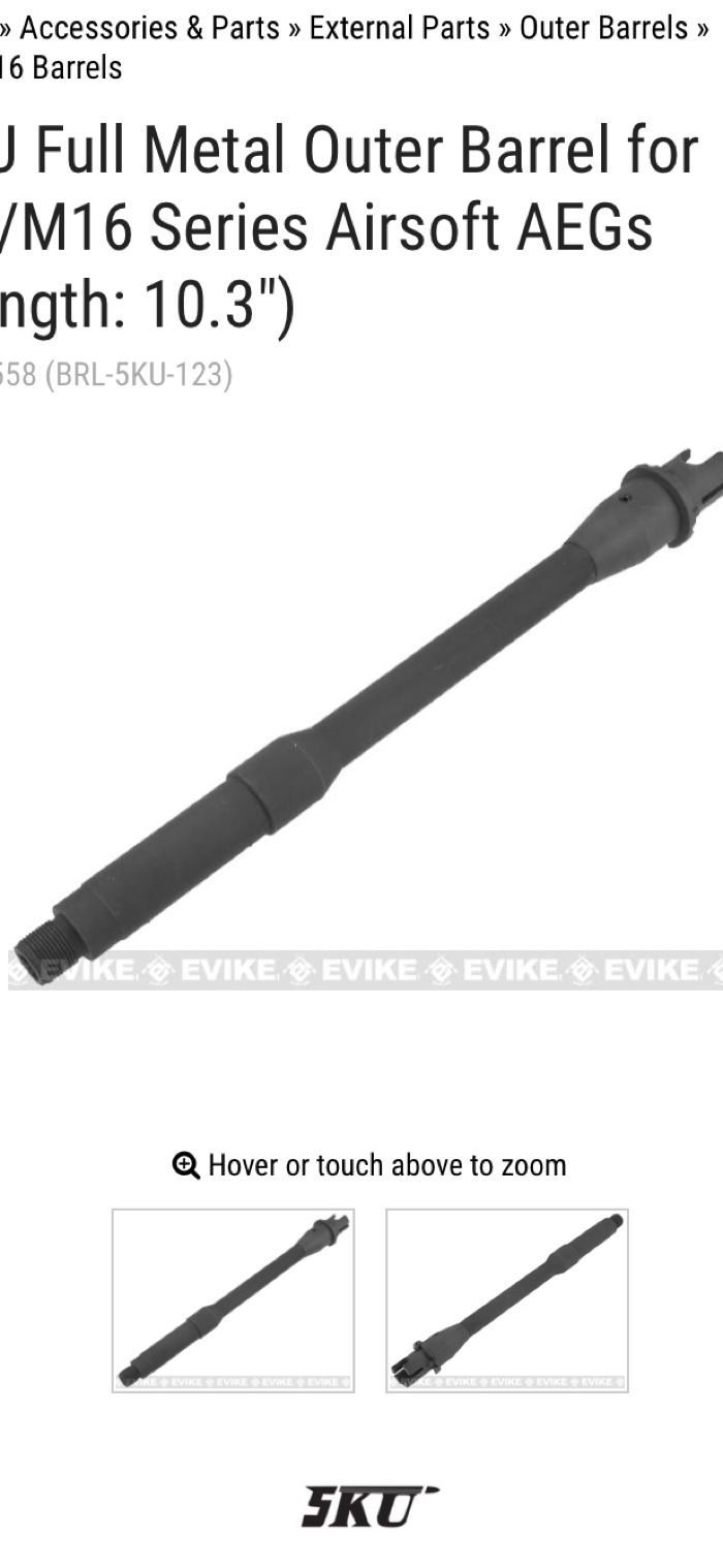 SOLD WTB 10.5 inch M4 Outer Barrel | HopUp Airsoft