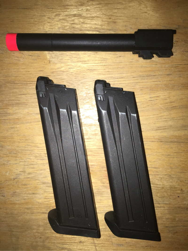 SOLD 2 KWA H&K USP Match GBB Metal Magazines, Polymer Outer Barrel ...
