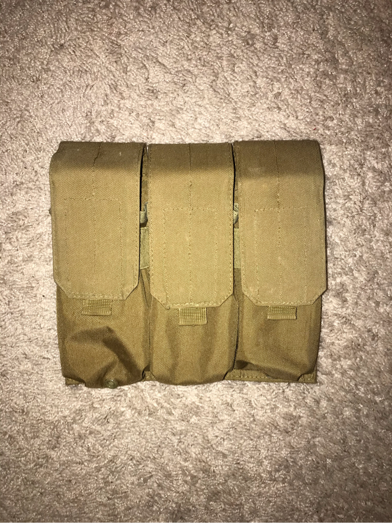 SOLD Airsoft tan vest with triple m4 mag pouch and admin pouch (not in pictures) | HopUp Airsoft