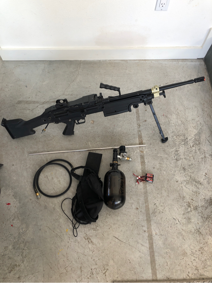 WTS Polarstar f2 m249 with tank, line, and reg | HopUp Airsoft