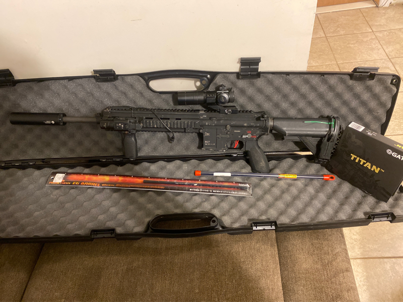 SOLD HK m27 With a gate titan ,Prometheus barrel ,speed trigger.Tracer ...