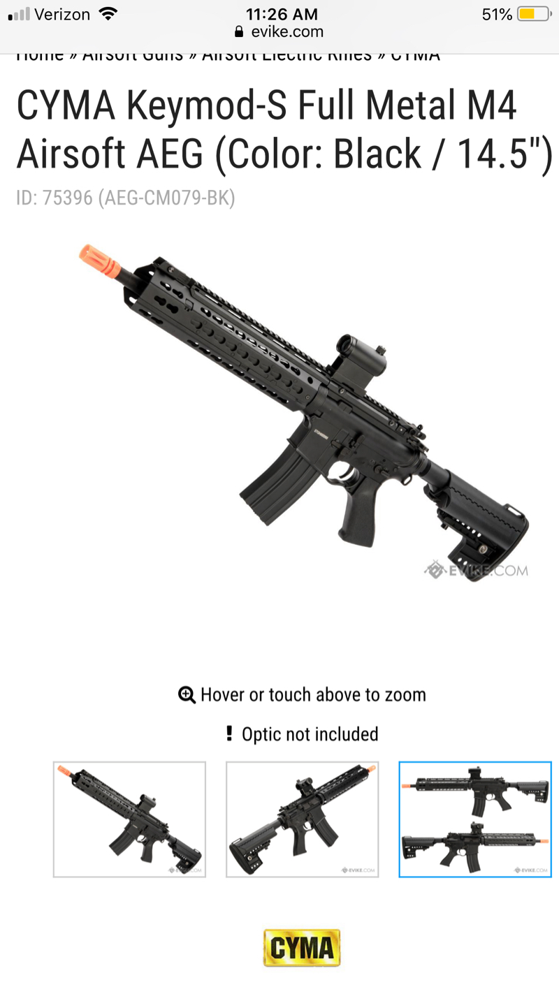 SOLD CYMA Keymod m4 | HopUp Airsoft