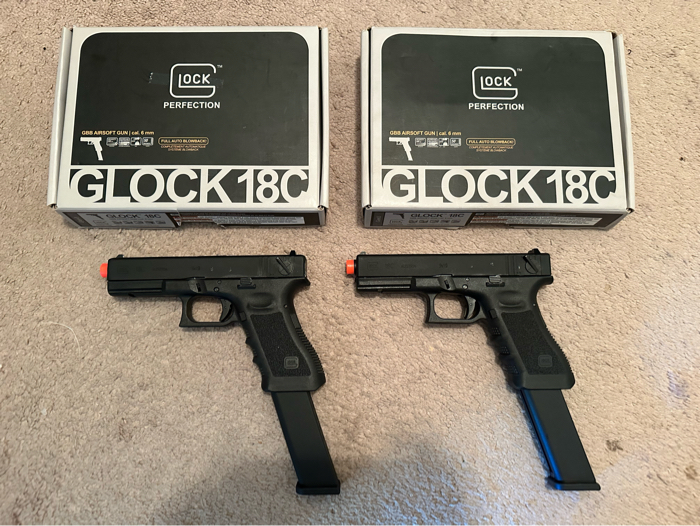 SOLD Airsoft Glock 18c Full Auto GBB Pistols | HopUp Airsoft