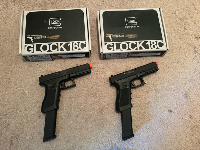SOLD Airsoft Glock 18c Full Auto GBB Pistols | HopUp Airsoft