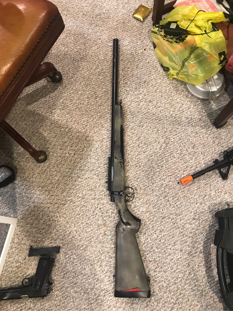 SOLD spring sniper rifle (broken) custom paint Camo | HopUp Airsoft