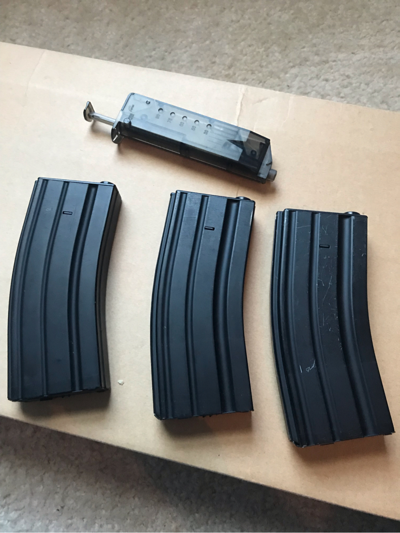 SOLD 3 M4 High Cap Mags and Speed-loader | HopUp Airsoft