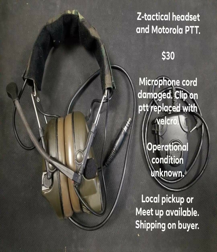 SOLD Z tactical headset and motorola ptt | HopUp Airsoft