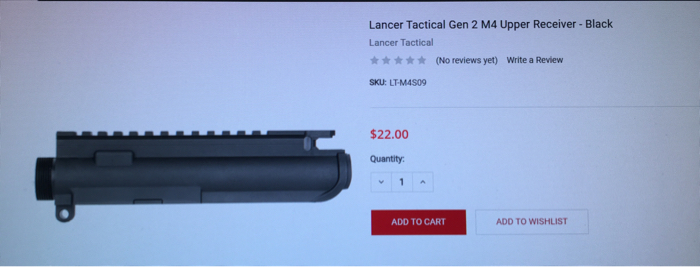 SOLD Looking for lancer tactical upper receiver | HopUp Airsoft