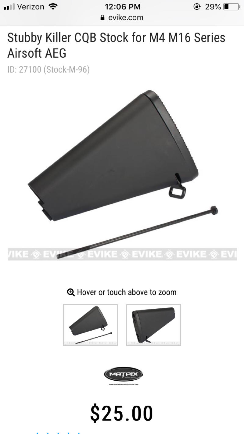 SOLD stubby m16 stock | HopUp Airsoft