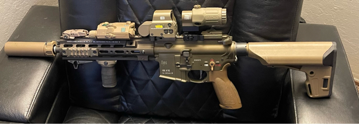 Sold Out🔥Bronze “GE” SMR Rail for HK416 / M4 (FDE) | HopUp Airsoft