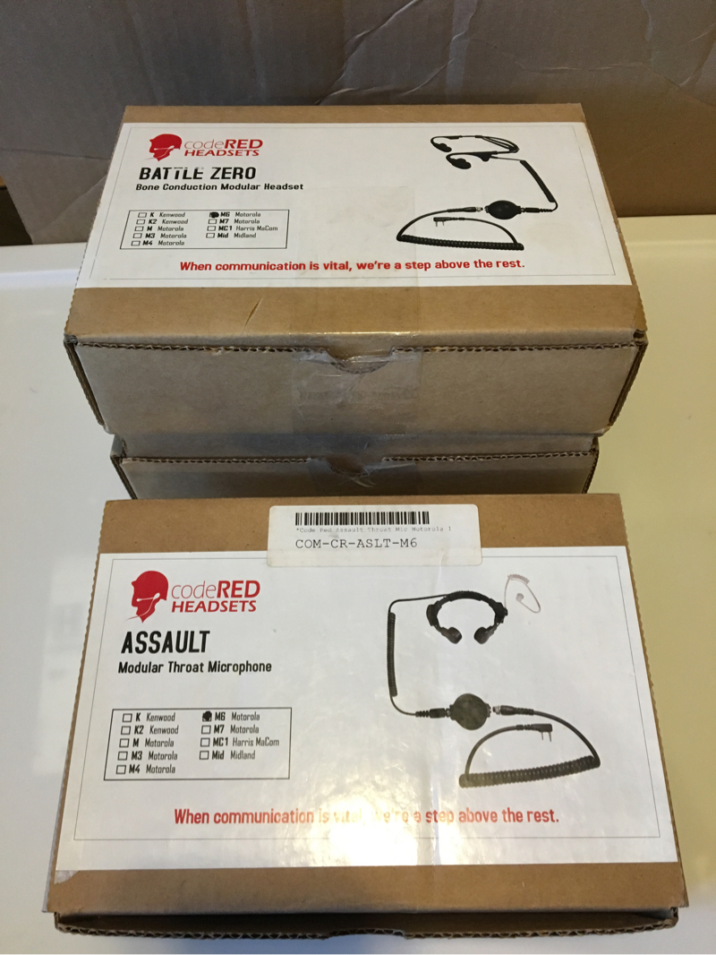 SOLD CODE RED HEADSETS ASSAULT AND BATTLE ZERO M6 MOTOROLA MODULAR ...
