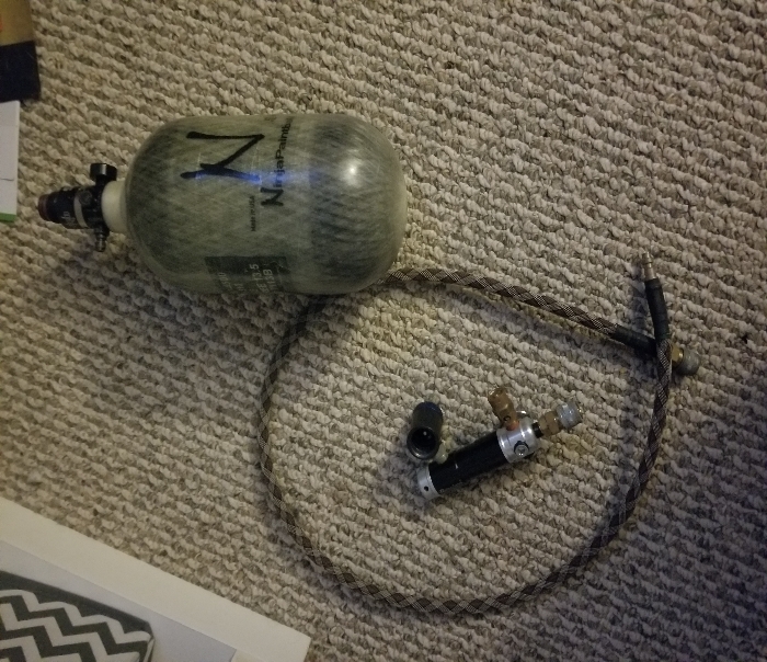 SOLD HPA tank with cord and regulator. | HopUp Airsoft