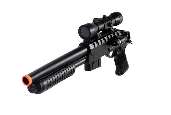 De Airsoft Tactical Sawed-off Pump Action Shotgun W/ Accessory Scope ...