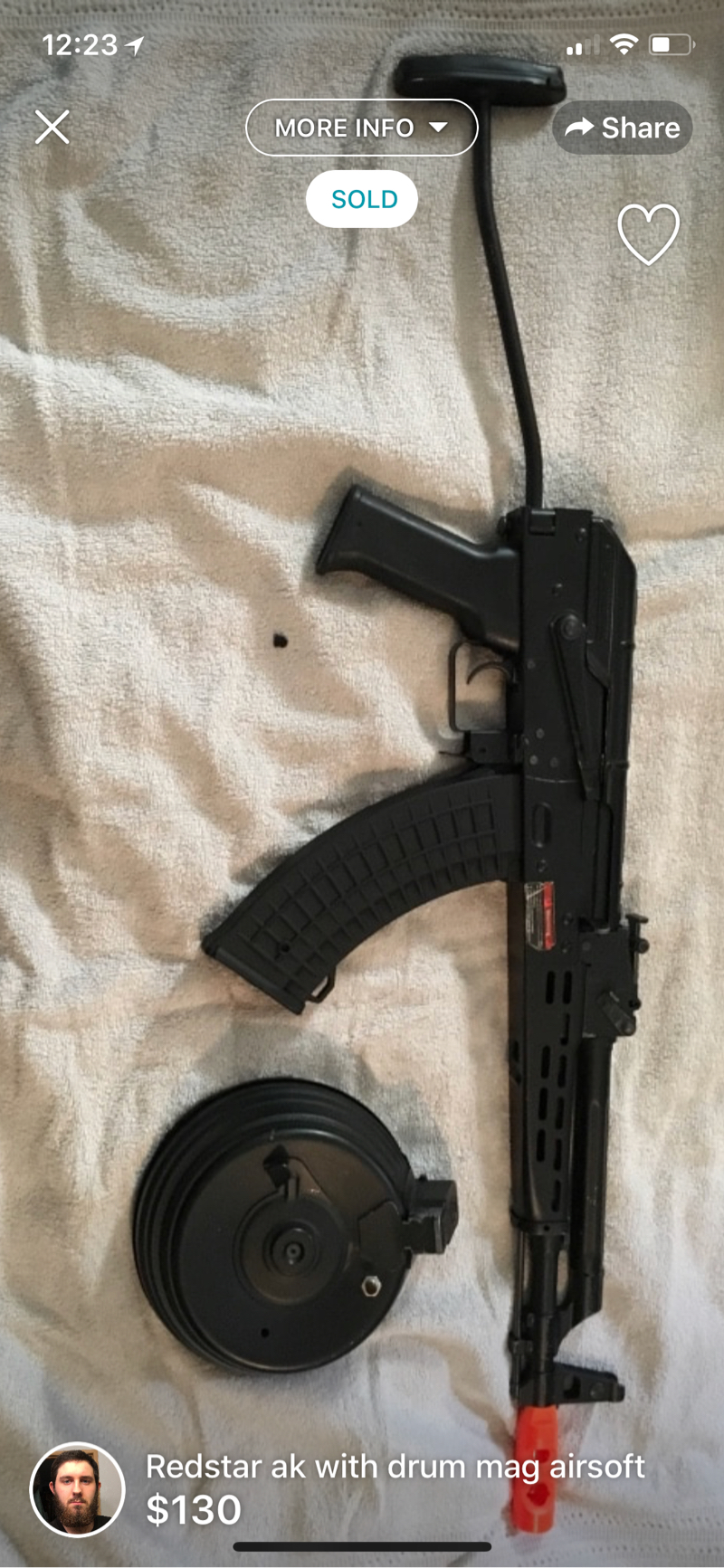 SOLD red star ak w/drum mag | HopUp Airsoft