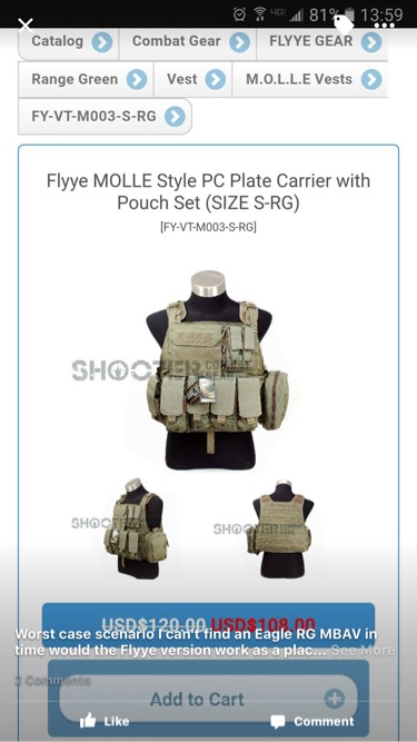 SOLD wtb mbav real or flyye ranger green | HopUp Airsoft