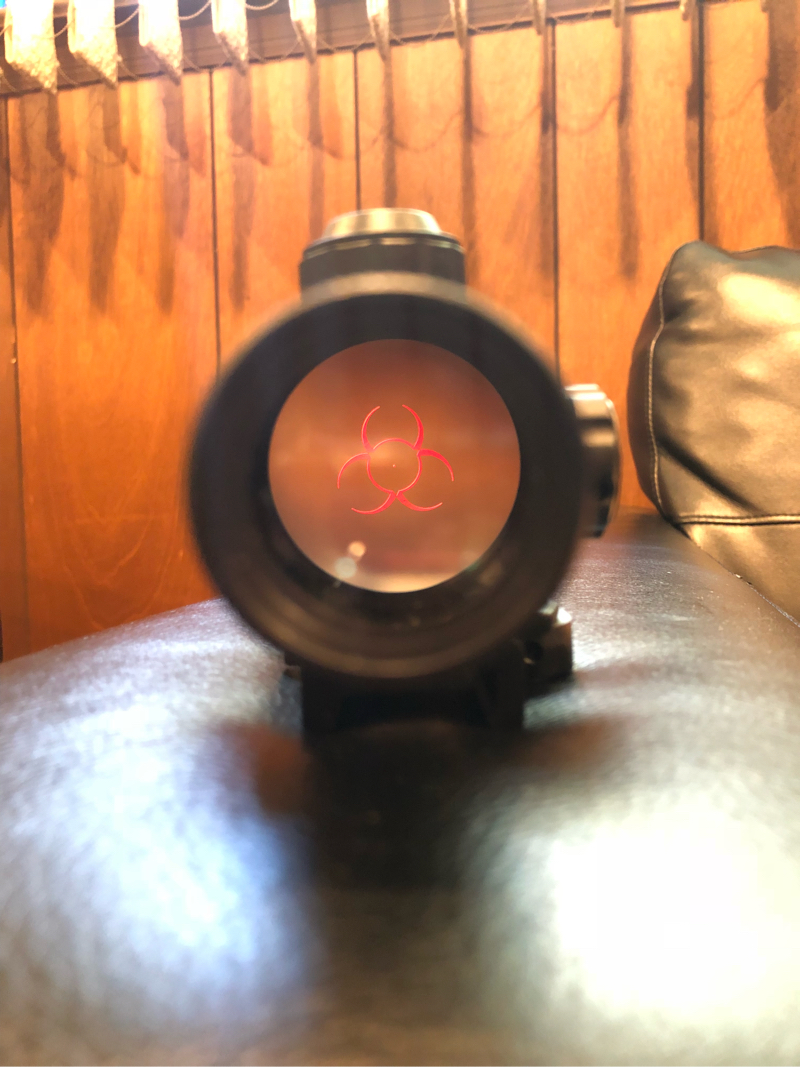 SOLD NcStar Zombie Stryke 4x32 illuminated sight with zombie reticle ...