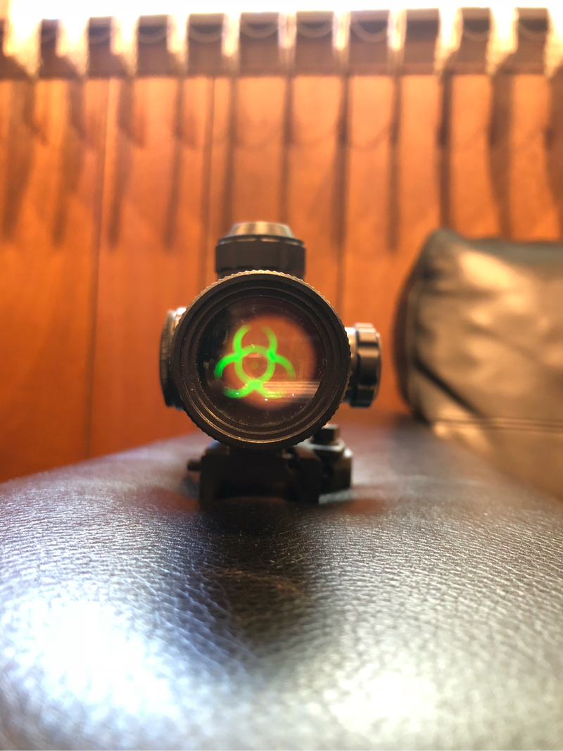 SOLD NcStar Zombie Stryke 4x32 illuminated sight with zombie reticle ...