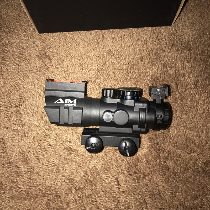 SOLD AIM dual rail fiber optic sight / rapid ranging reticle scope ...