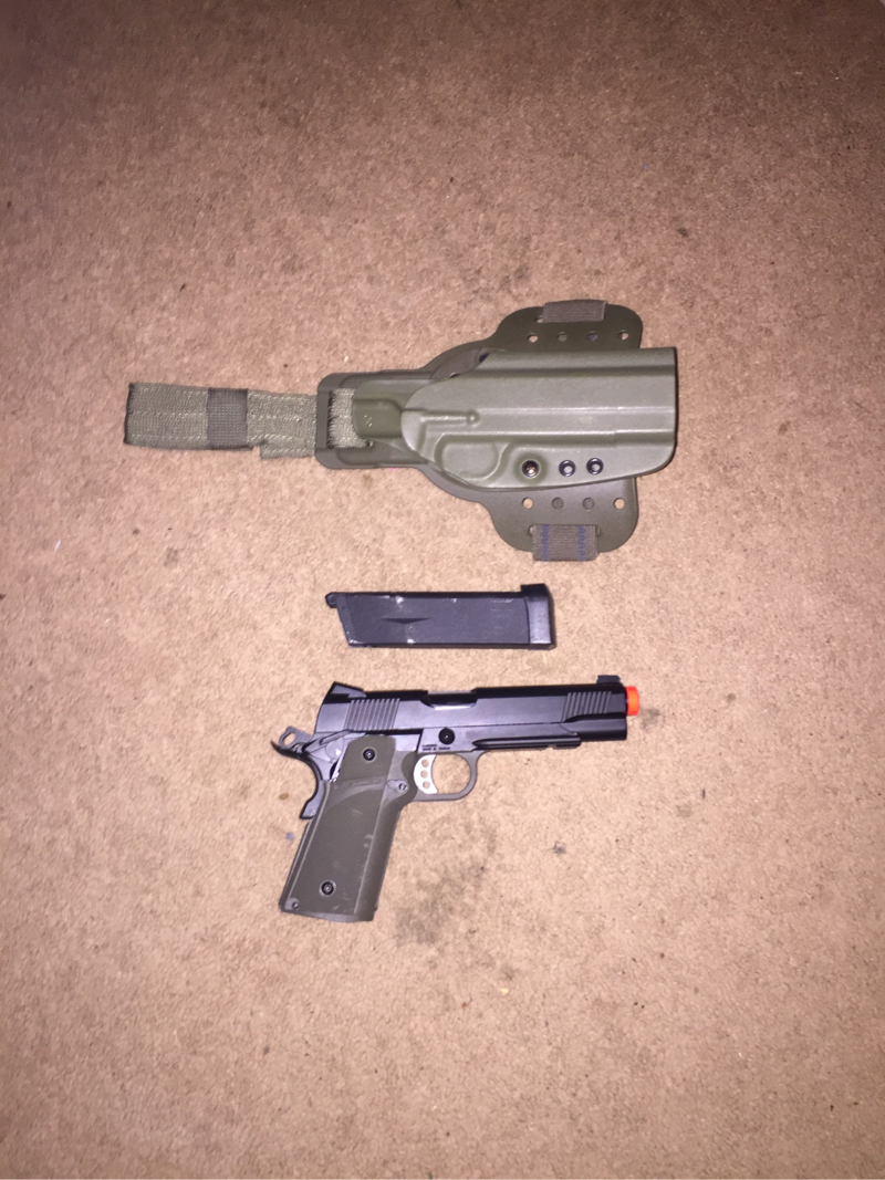 SOLD KJW OD 1911 with g code drop leg | HopUp Airsoft