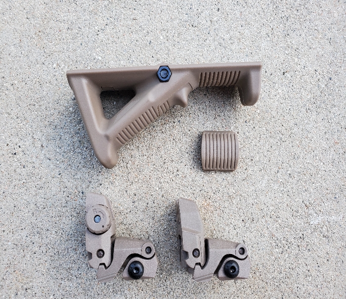 SOLD MBUS Style Flip Up Sights + Angled Forward Grip | HopUp Airsoft