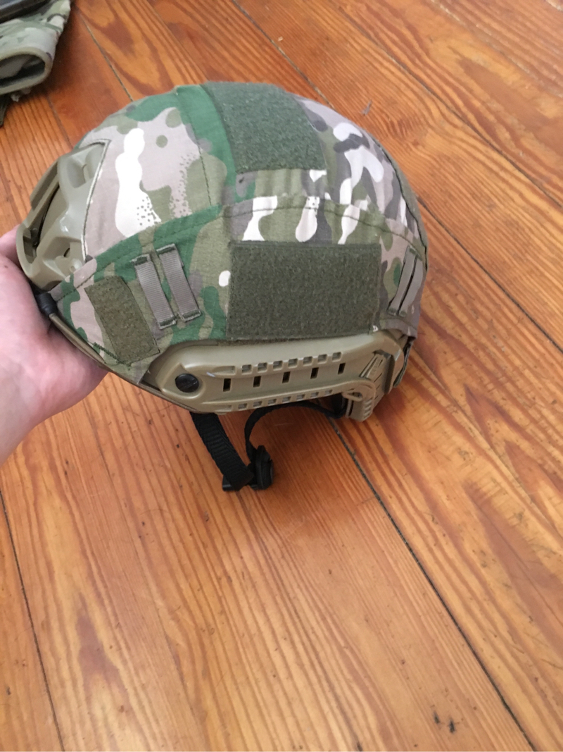 SOLD tan FAST style helmet with multicam wrap and hazard 4 American ...