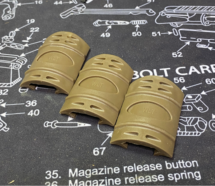 SOLD NEW! Rubber Tan Picatinny Rail Covers 12 Pack | HopUp Airsoft