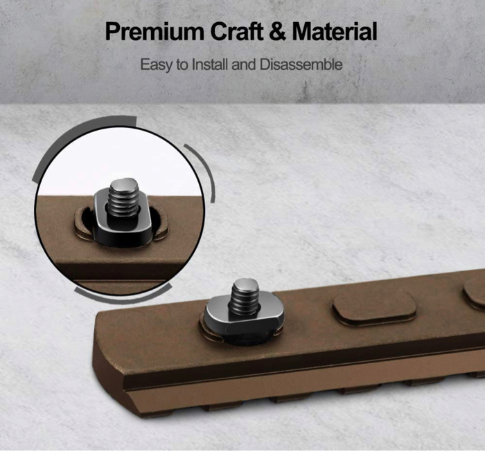 SOLD (FDE)MLOK Complete Rail Set Aluminum Picatinny Rails with hardware ...