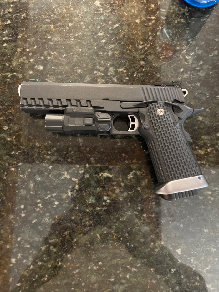 Airsoft Hi-Capa pistol. Shoots 300fps. Full metal except for polymer ...