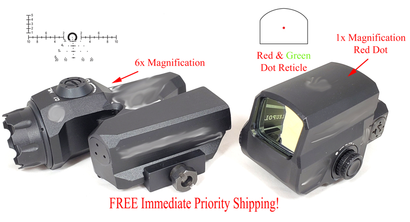 SOLD Black D-Evo Style 6x Magnified Scope + LCO Style Optic | HopUp Airsoft