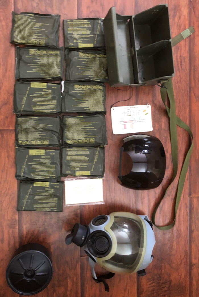 SOLD Msa Military issue gas mask with rare fully loaded chem detection ...