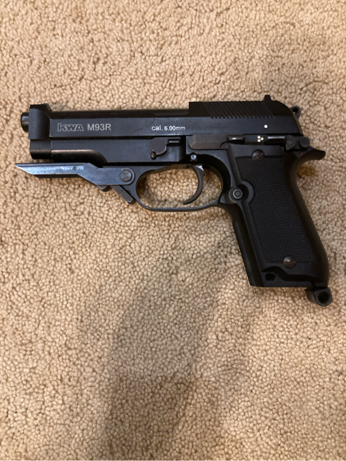 KWA HPA M93r full auto and semi auto M9 with ninja tank and 2 green gas ...