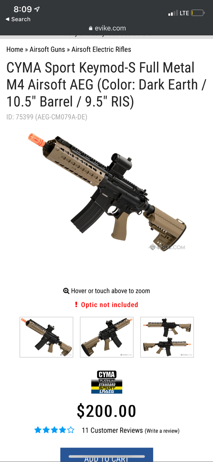 SOLD Cyma Full Metal M4 | HopUp Airsoft