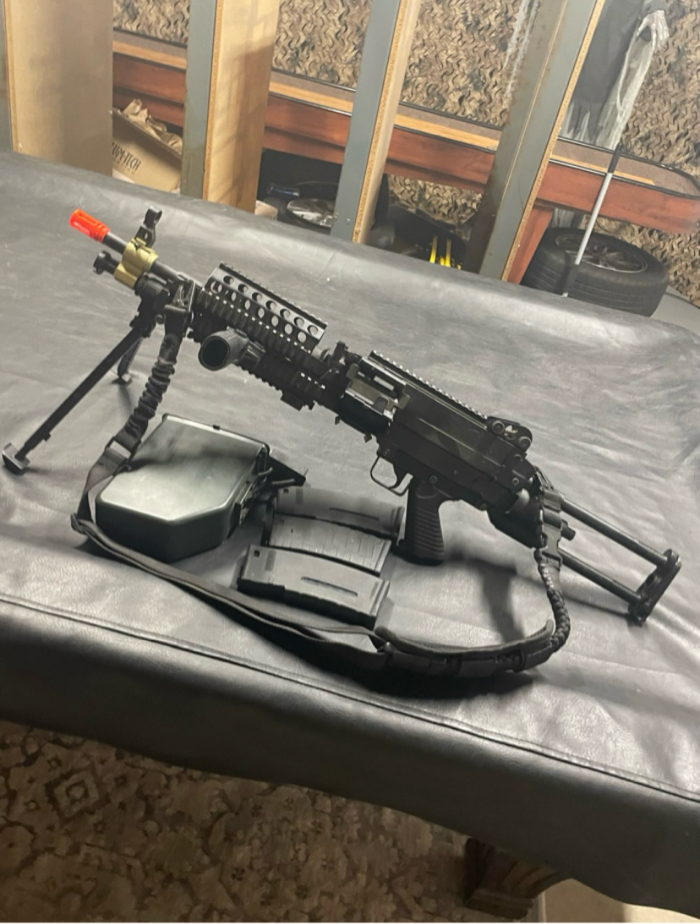 A&K Cybergun fn licensed m249 saw machine gun w/metal receiver | HopUp ...