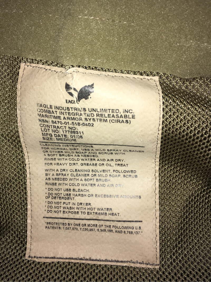 SOLD Eagle Industries MARCIRAS Maritime CIRAS Size Medium | HopUp Airsoft