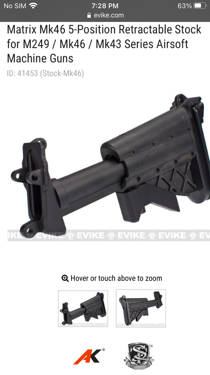 SOLD M249/Mk46/Mk43 retractable stock | HopUp Airsoft