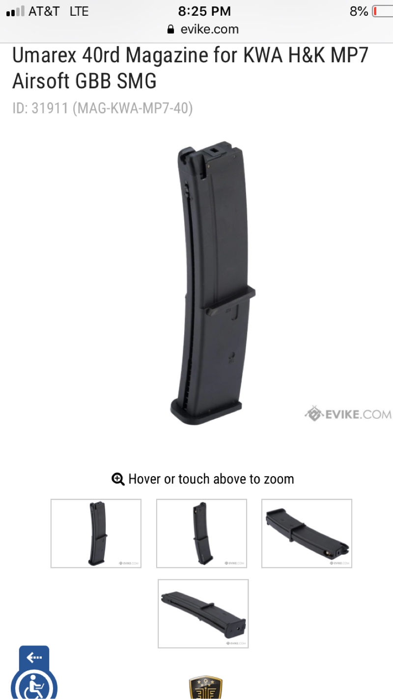 SOLD WTB 2x40 round kwa mp7 magazines | HopUp Airsoft