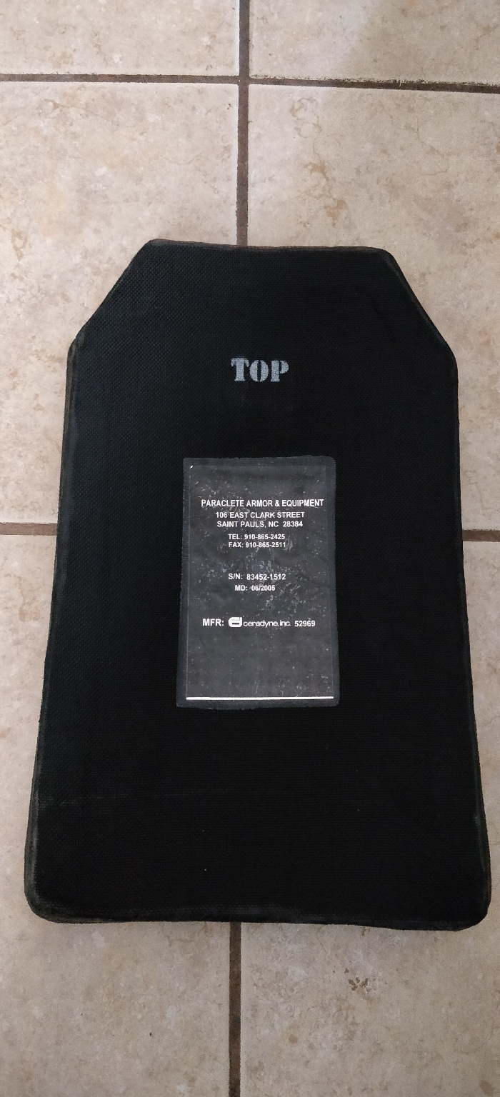 SOLD Paraclete Ceradyne SAPI Plate Medium Long | HopUp Airsoft