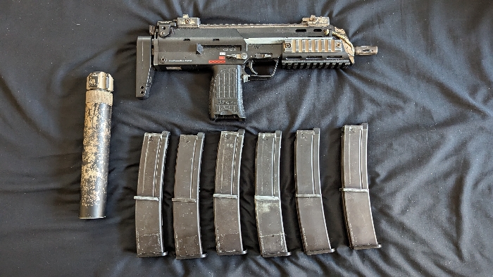 KWA MP7 w/ NEW BODY, rail, 6 Mags, Suppressor, & Sling Adapter | HopUp ...