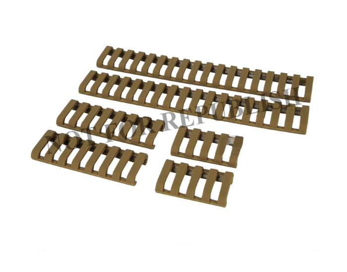 Ladder Rail Covers for 20mm Picatinny Set of 6 Tan | HopUp Airsoft