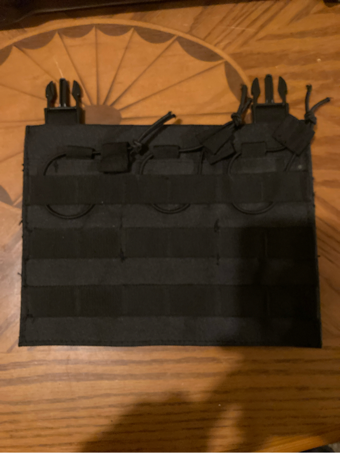 Detachable Flap Flat Triple Mag Pouch 5.56 M4 MOLLE Panel Airsoft ...