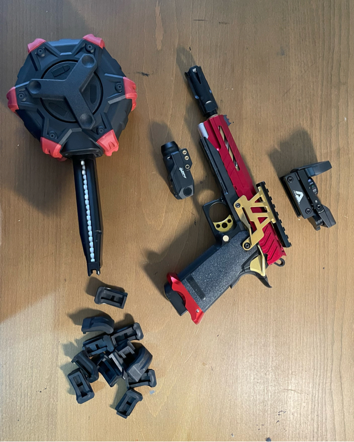 SOLD Custom TM Hi Capa 5.1(READ DESCRIPTION) w/ tracer unit, DRUM MAG ...